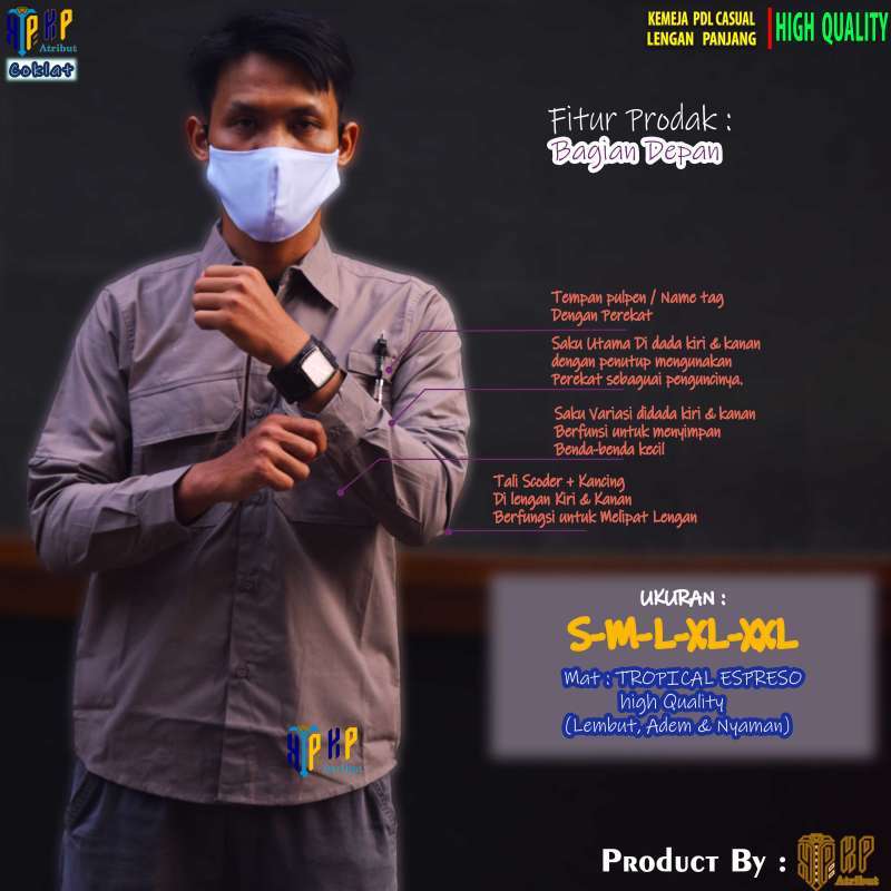 Jual Kp Atribut | Kemeja Kerja Lapangan/pdl Lengan Panjang | Seragam ...