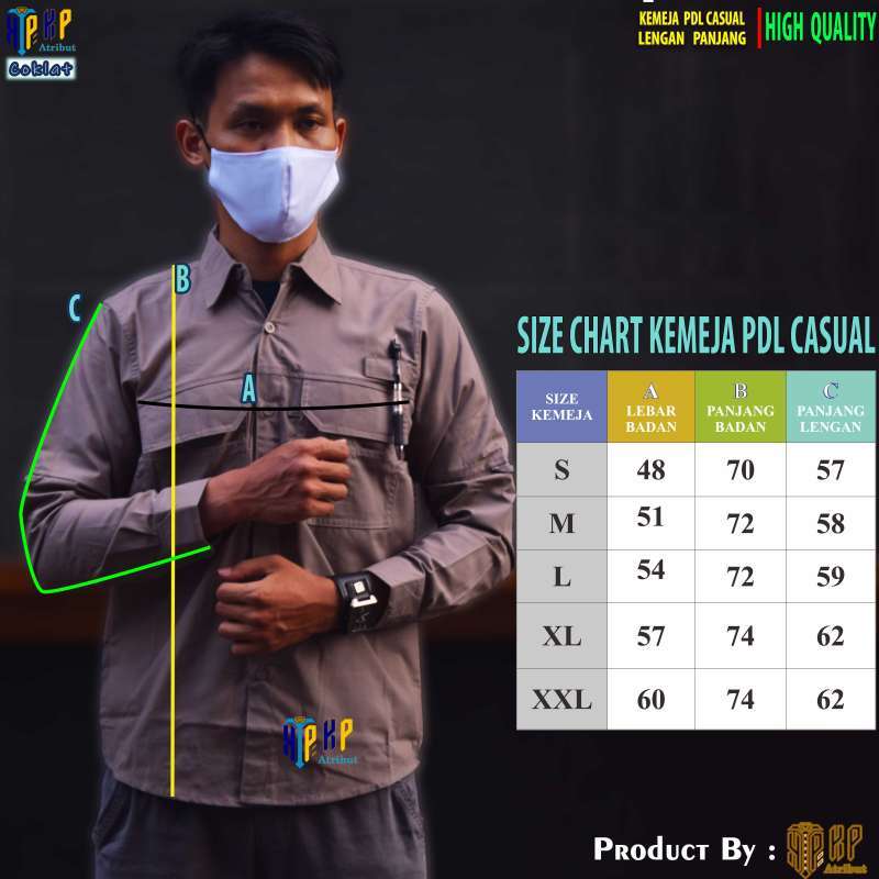 Jual Kp Atribut | Kemeja Kerja Lapangan/pdl Lengan Panjang | Seragam ...
