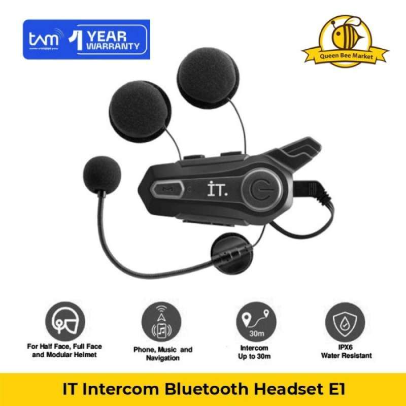 Promo It Intercom Bluetooth Headset E1 Mic Helm Motor Garansi Resmi Tam ...