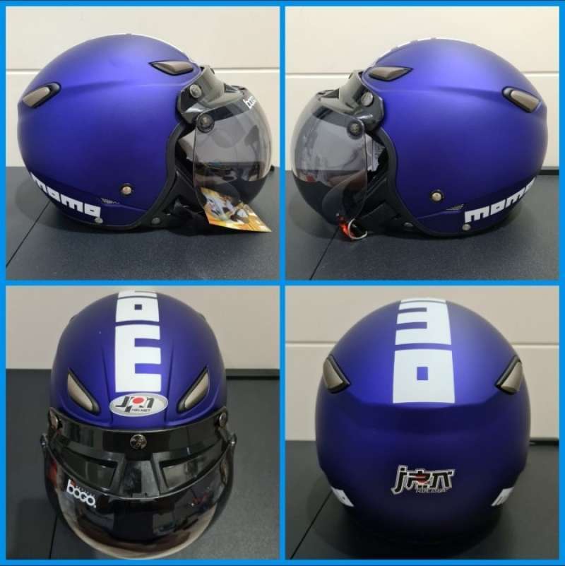 Promo Helm Motor Retro JPN Kawai Momo Biru Kaca Cembung Sni Dewasa ...