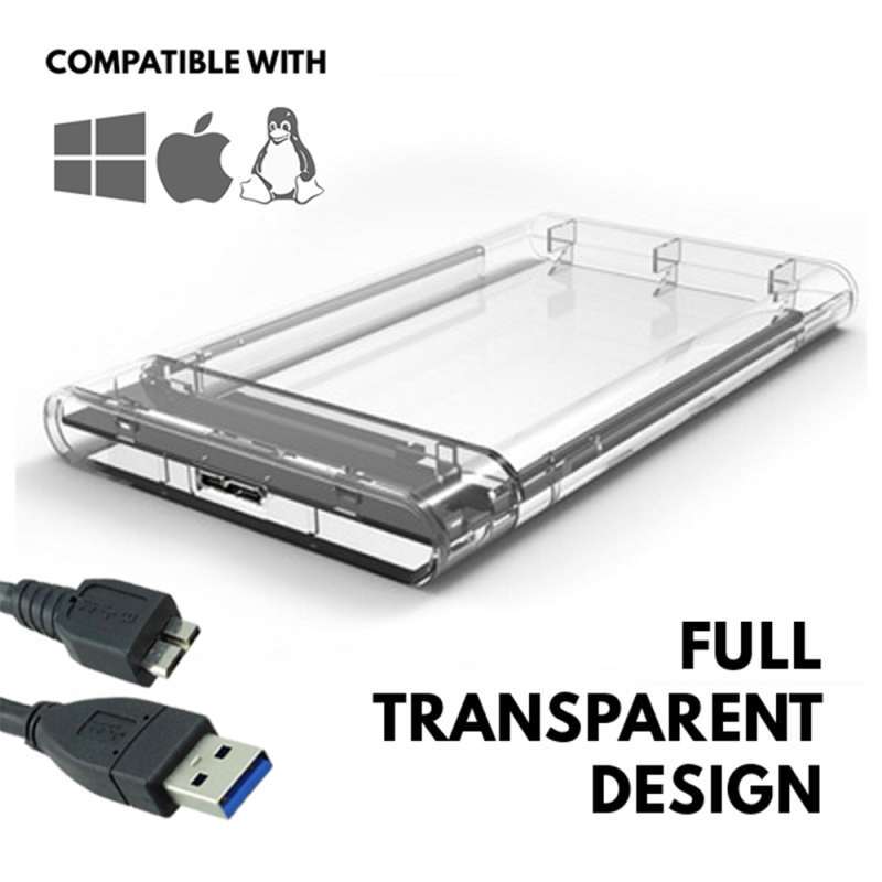 Promo External Case 2.5 Inch Ssd Case Sata Usb 3.0 Transparent ...