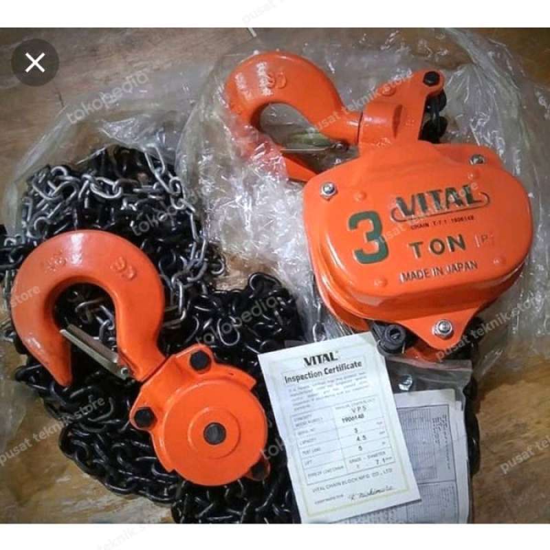 Promo Takel maual chain block 3 ton x 15 meter made in japan asli VITAL ...