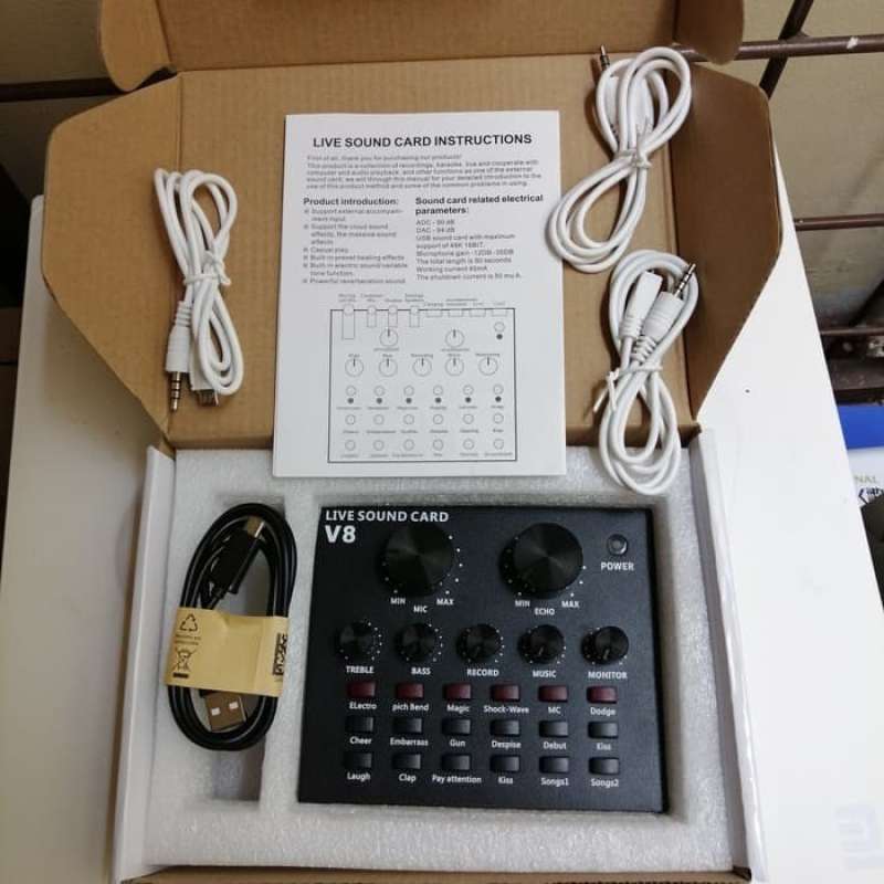 Jual Audio Sound Card V8 Mixer Bluetooth/sound Card V8 Audio Soundcard ...