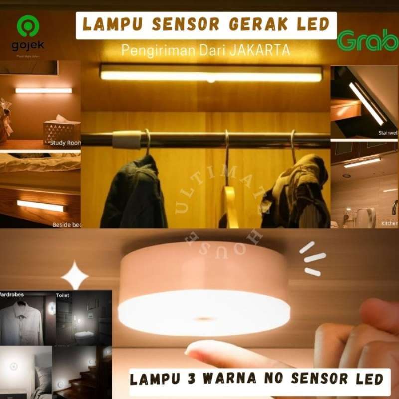 Jual Lampu Sensor Gerak Led Lampu Lemari Gerak Tempel Bisa Cas