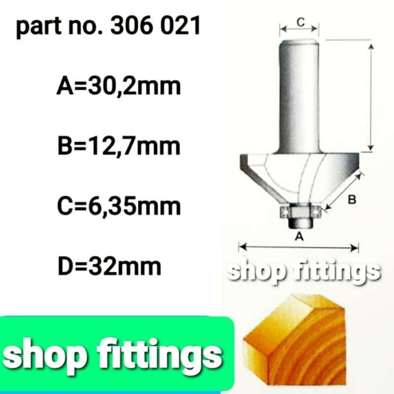 Jual Mata Router Profil Siku 45° Chamfer Bit 13mm Potong Miring ...