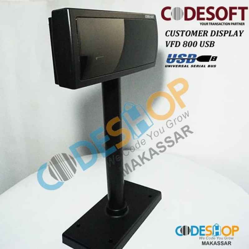 Jual Customer Pole Display Codesoft Vfd800 2 Lines X 20 Columns Vfd (usb) Di Seller Codeshop ...