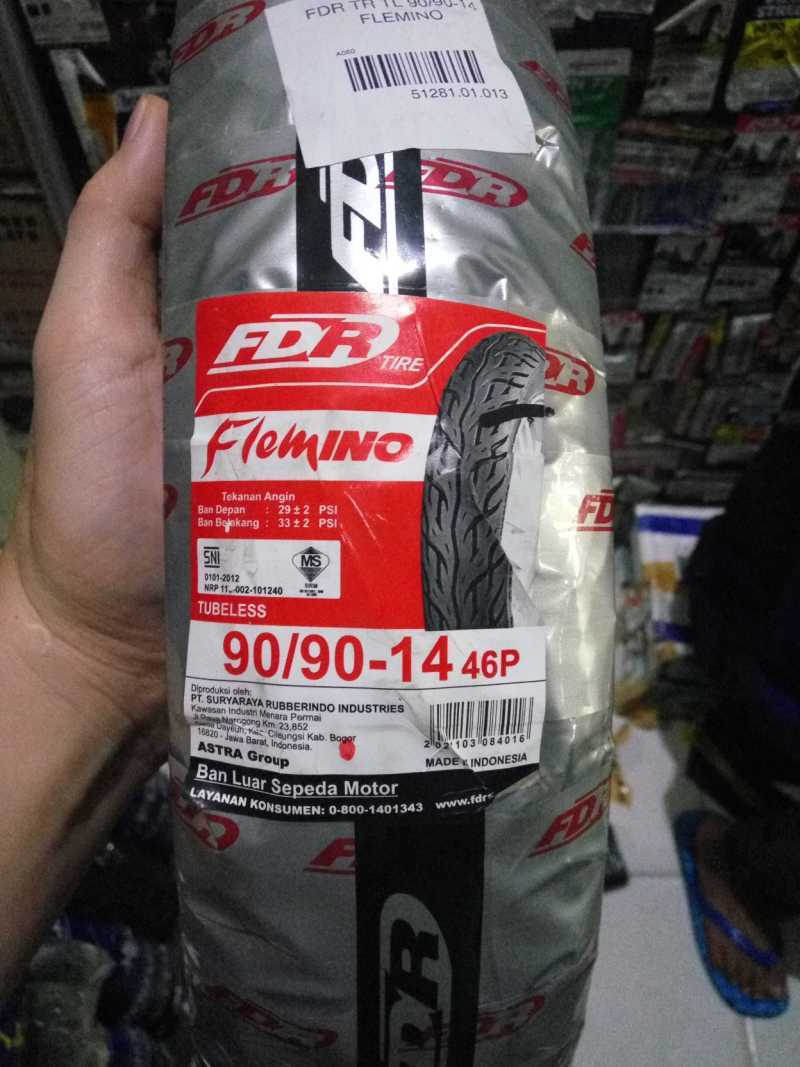 Promo Paket Fdr Flemino Ukuran 90/90-14 & 100/90-14 Tubeless Ban Motor ...
