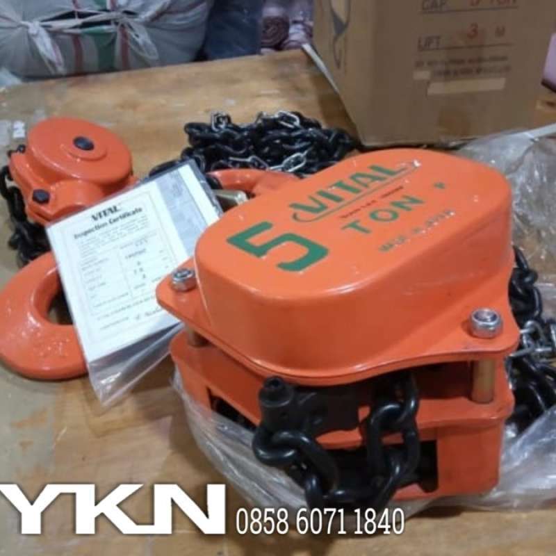 Jual Takel 5 Ton X5 Meter Vital Chain Hoist Katrol Kretan Chain Block ...