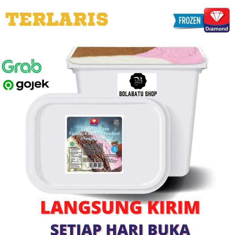 Promo Es Krim Ice Cream Diamond 3 Rasa Neopolitan Cokelat Vanilla ...