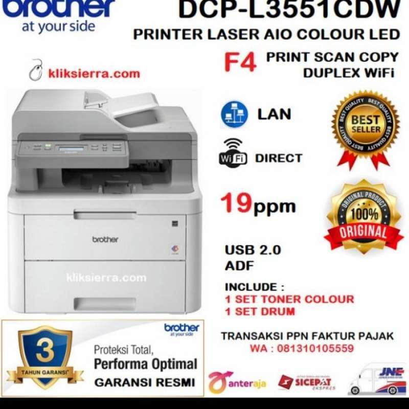 Jual BROTHER DCP-L3551CDW [ MULTIFUNCTION LED COLOUR LASER DUPLEX ...