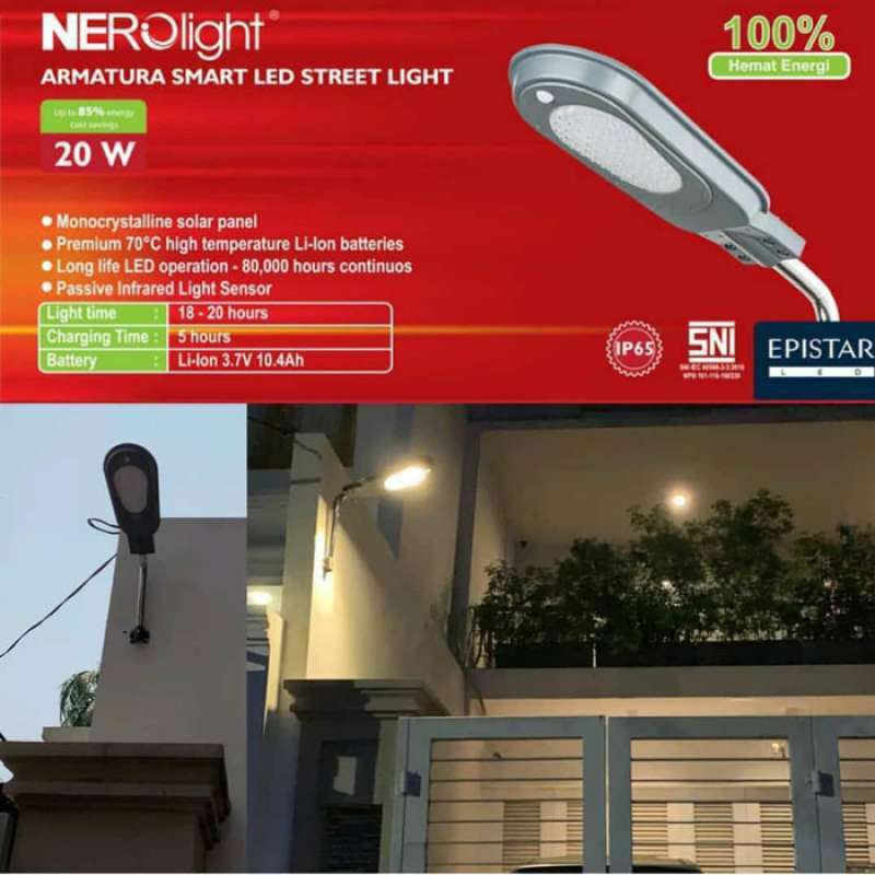 Jual Nero Armatura Smart LED Street Light 20w Lampu Jalan Solar Panel ...