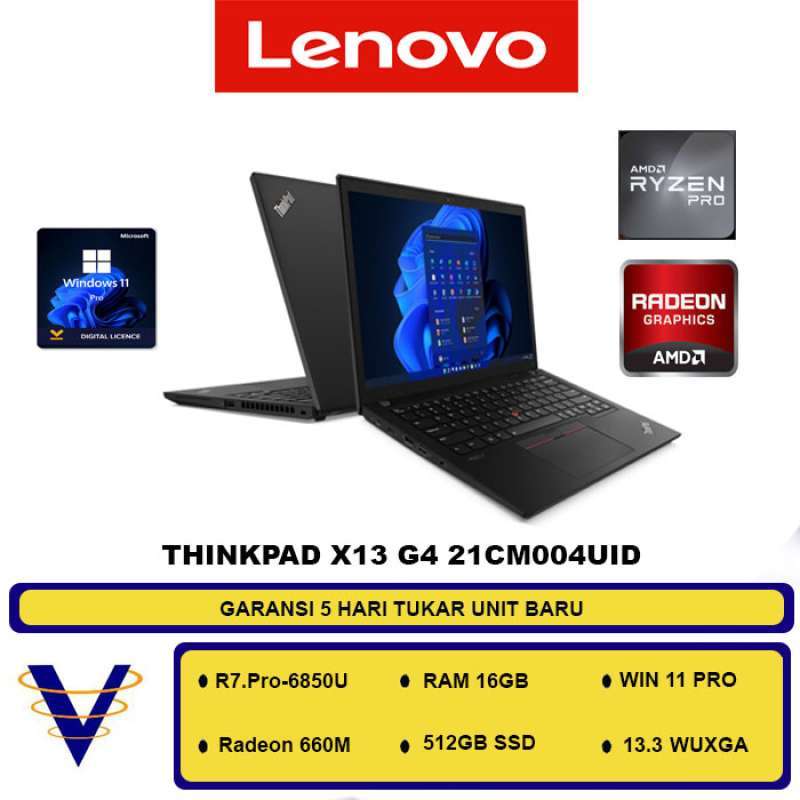 Jual LAPTOP Lenovo ThinkPad X13 G4 4UID - R7.Pro-6850U 16GB 512GB ...