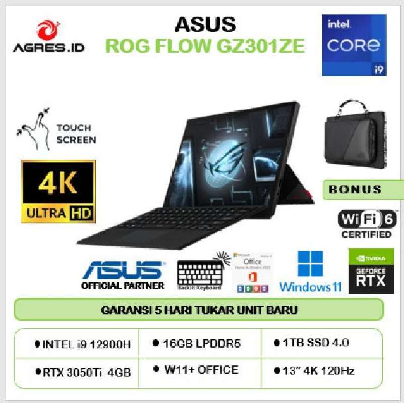 Jual Asus Rog Flow Z13 Gz301ze 2in1 Touch Pen 4k Rtx3050ti I9 12900h ...