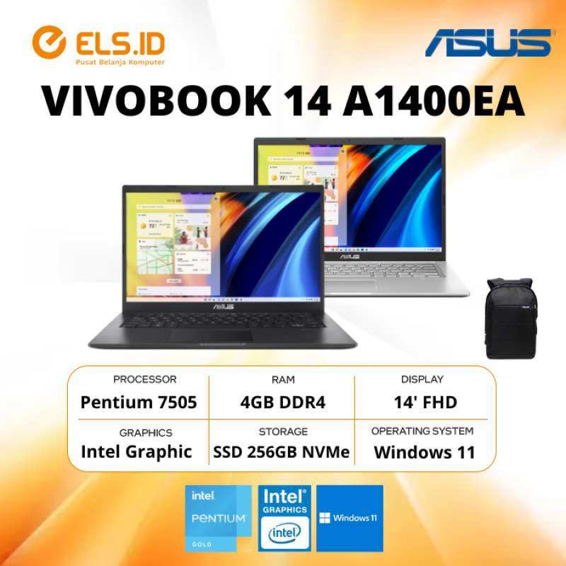 Jual Asus Vivobook 14 A1400EA Pentium Gold 7505 4GB SSD 256GB 14' W11 ...