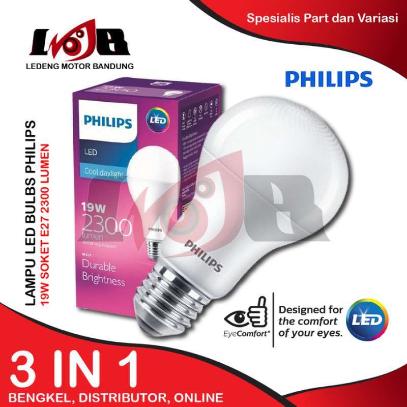 Promo PHILIPS LED 19w 2300lumen Bulb Philip Lampu Rumah E27 220v 240v ...