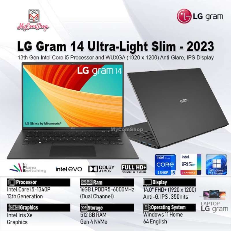 Jual Lg Gram 14 Ultra Slim 14z90r I5-1340p 16gb Ram 512gb Ssd Intel Xe Fhd+ - Grey Di Seller ...