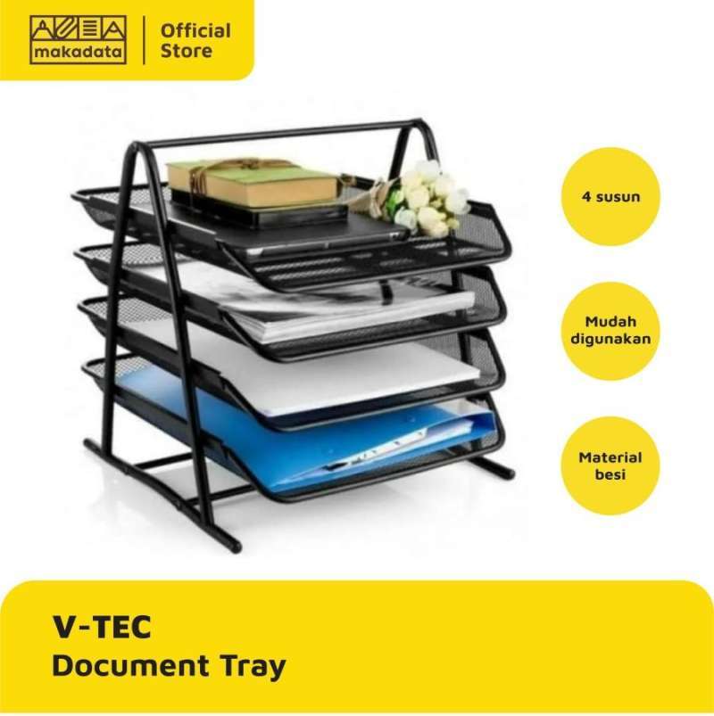 Jual DOCUMENT TRAY | RAK DOKUMEN BESI SUSUN 4 HITAM di Seller Makadata ...