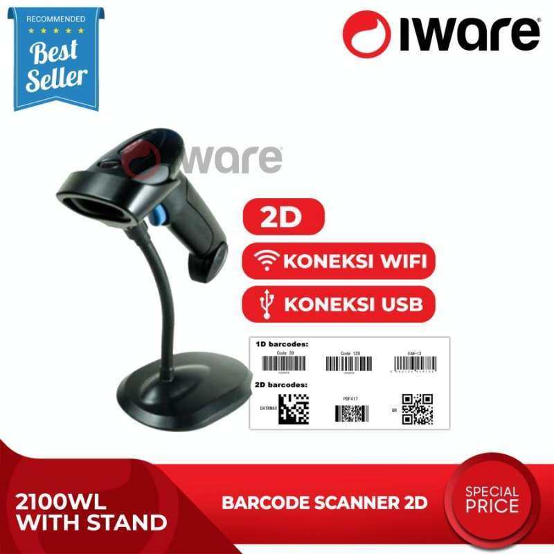 Jual Wireless 2D Laser Barcode Scanner IWARE 2100WL (Android,IOS) di ...