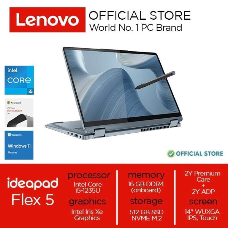 Promo Lenovo Ideapad Flex 5i 14IAU7-82R700C9ID /Core i5-1235U/16GB ...