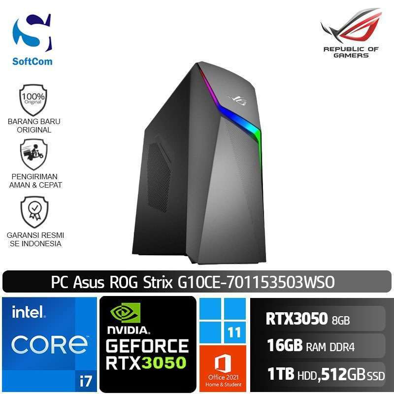 Promo PC Asus ROG Strix G10CE 701153503WSO Desktop PC [Core i7-11700 ...