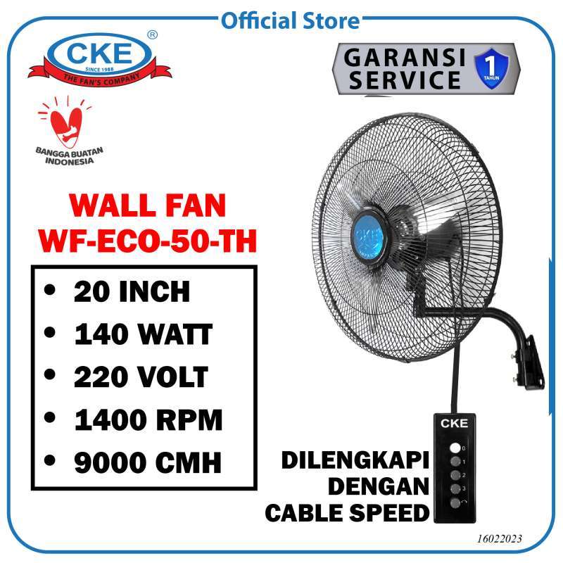 Jual Cke Wf-eco-50-th Wall Fan 20 Inch Black Silver Di Seller Kipas ...