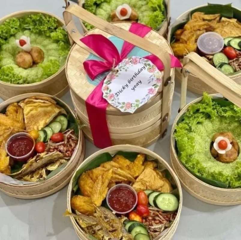 Jual Rantang Bulat Dari Anyaman Bambu Diameter 25 Cm Di Seller Ujed ...