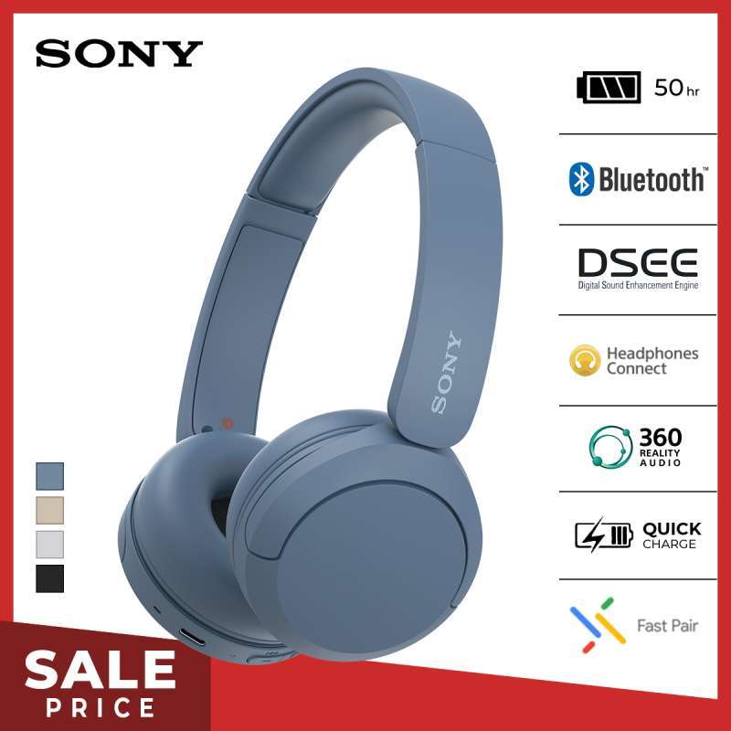 Promo Sony Wh-ch520 On Ear Wireless Headphone / Ch520 / Ch-520 - Blue ...
