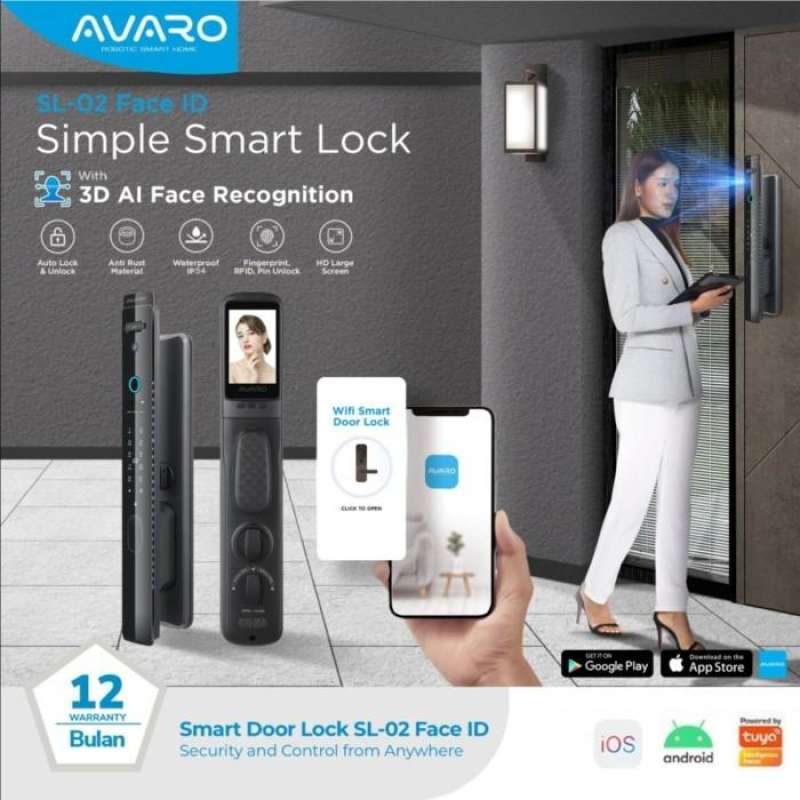 Jual Avaro Smart Door Lock Sl02 Face Id Kunci Pintu Digital Smart Lock Di Seller Smart Cctv ...