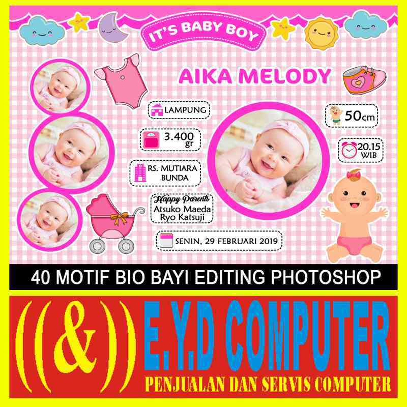 Jual DESAIN TEMPLATE MOTIF BIO BAYI VOL-02 BIODATA KELAHIRAN BABY di ...
