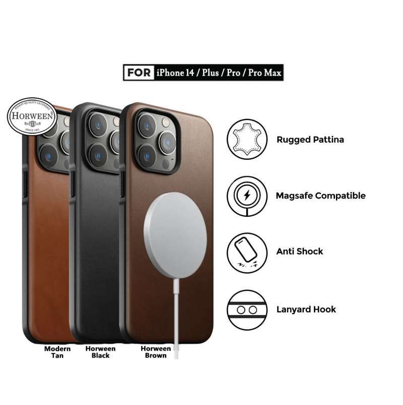 Promo Case iPhone 14 Pro Max Plus Nomad Modern Leather Hybrid MagSafe Casing - 14 Pro Max Modern ...