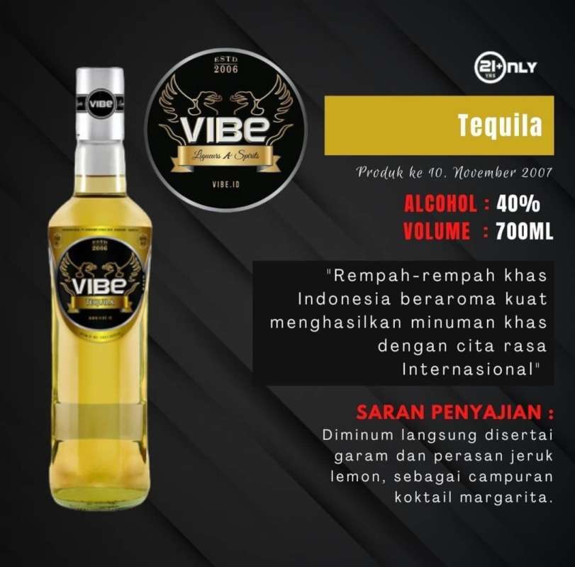 Jual VIBE Tequila Liqueur 700 mL Minuman di Seller ShiFarma - Kebayoran ...
