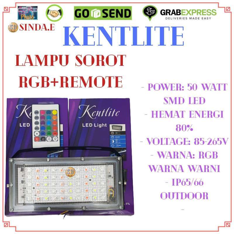 Jual KENT LITE Lampu Sorot Led 50 Watt RGB Warna Warni Remote 220V di Seller SINDA OFFICIAL ...