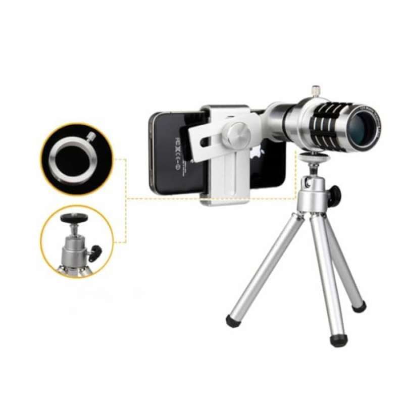 Promo Paket Telephoto Telescope Hp Lensa Tele Zoom 12X Tripod Ho Tren ...