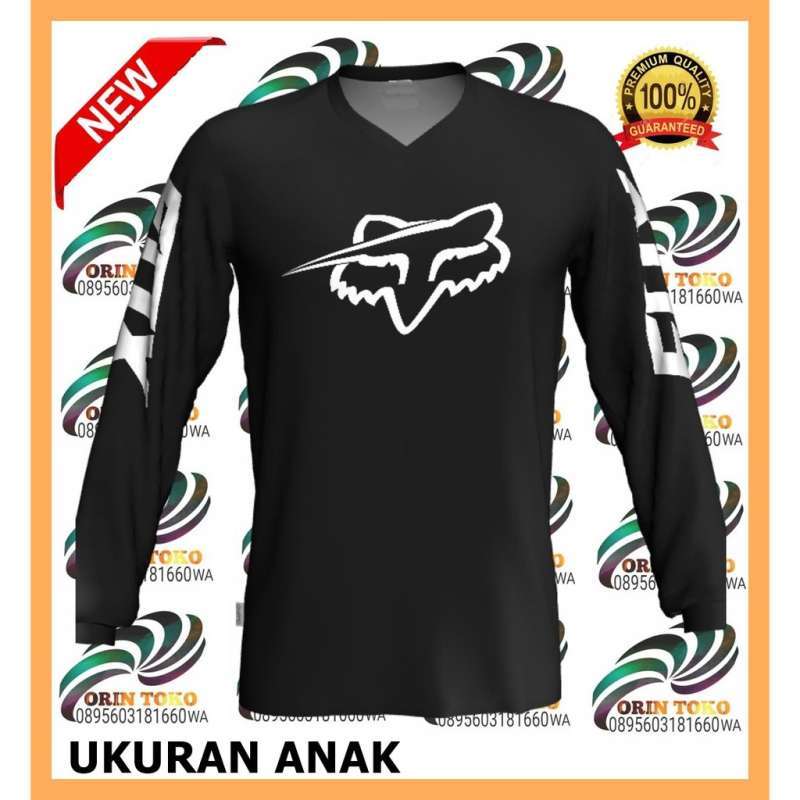 Jual Jersey Sepeda Gowes Untuk Anak dan Trail FOX Sebit Hitam List ...