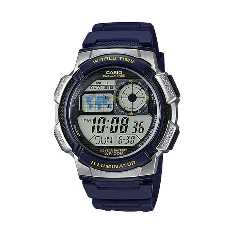 Jual Casio Rubber Jam Tangan Pria AE-1000W-2AVDF - Biru Silver di ...