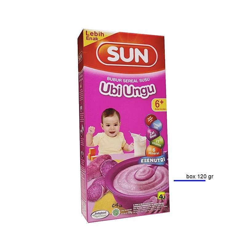 Jual SUN Bubur Susu Sereal UBI UNGU - Kemasan BOX 120g di Seller ...