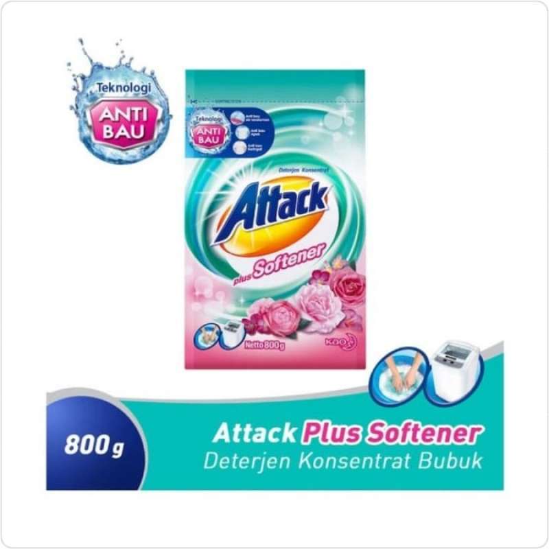 Jual Attack Detergent Plus Softener anti bau - 800gr 800 gr 800g 800 g ...