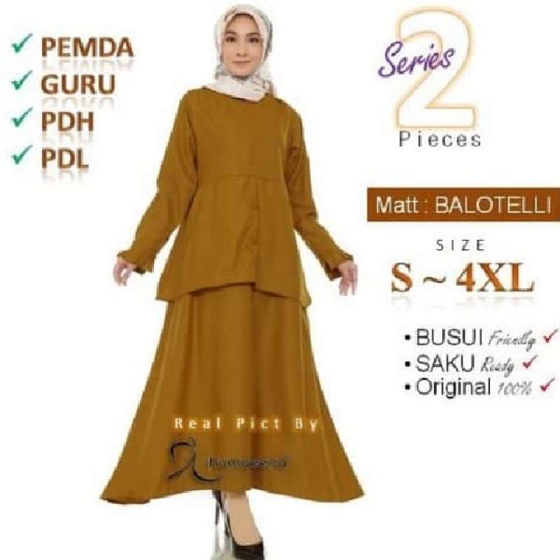 Jual Gamis Pns Pdh Pemda Khaki Model Setelan Baju Seragam Syari Pns Pdh ...