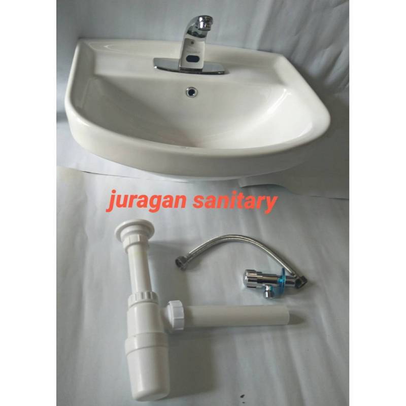 Jual Paket Wastafel TOTO + Kran Wastafel Sensor set Plastik di Seller ...