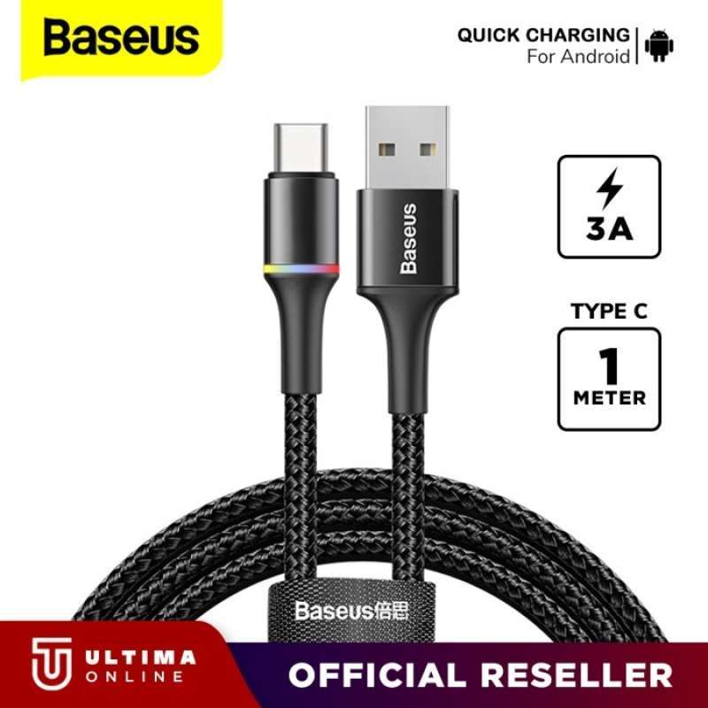 Promo Baseus Kabel Data LED Halo USB Type C Fast Charging Charger ...