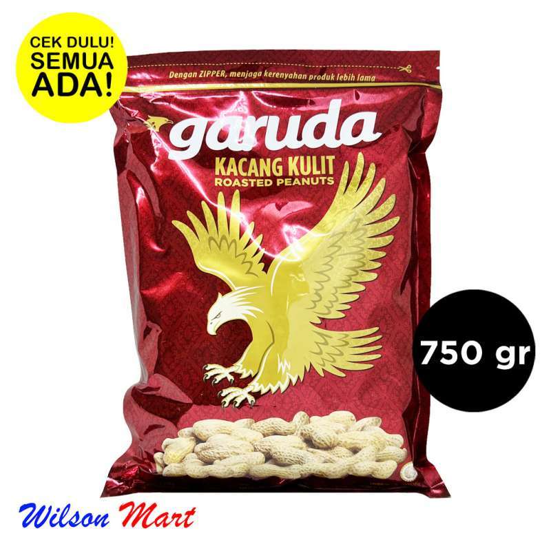 Jual GARUDA KACANG KULIT ROASTED PEANUTS 750 GRAM di Seller Wilson Mart ...