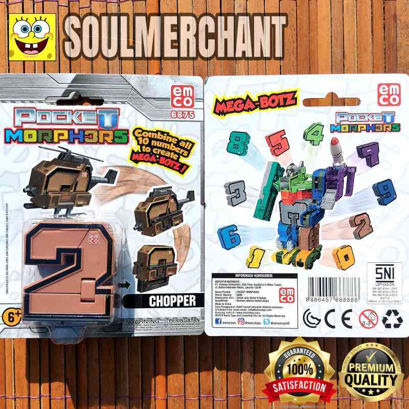 Jual Emco Transformers Pocket Morpher Morphers Number 2 - Robot Angka ...