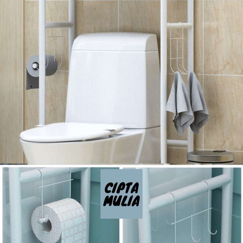 Jual Super Toilet Organizer Original | Kamar Mandi Jadi Rapih - Putih ...