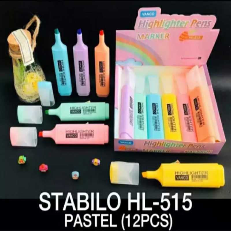 Promo Vanco Highlighter Marker Warna Pastel / Macaron - Orange Diskon ...
