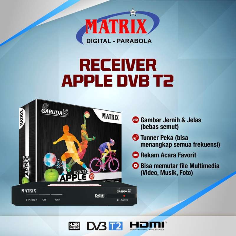 Jual Set Top Box DVBT2 Matrix Apple Garuda Digital Antena UHF DVB T2 TV ...