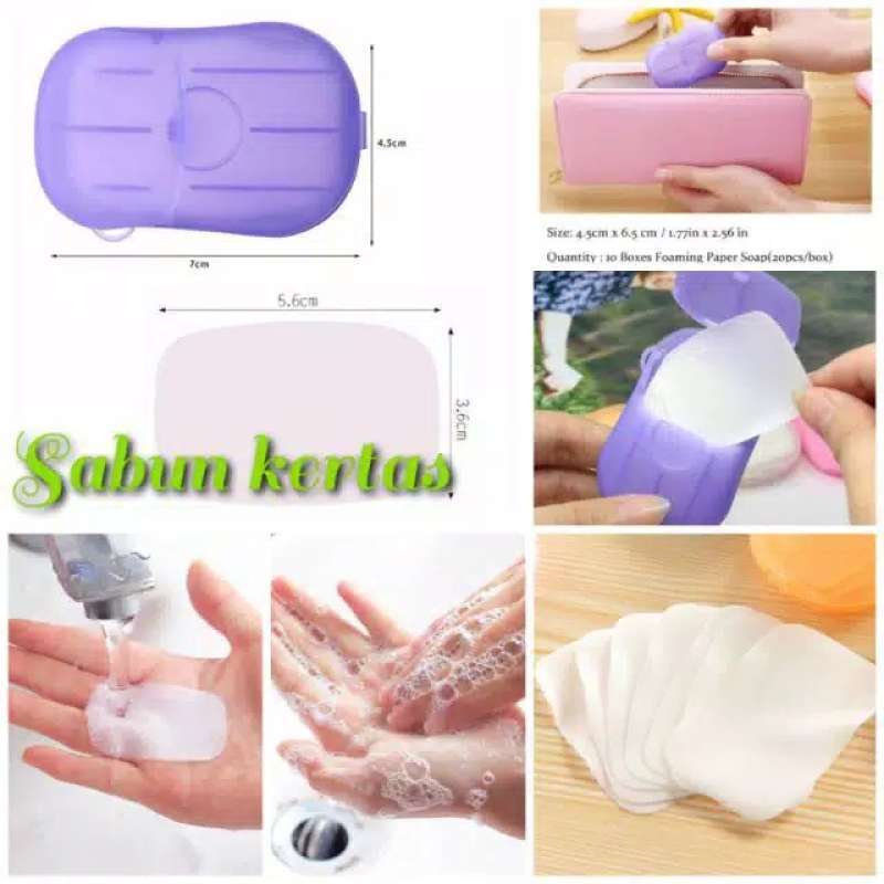 Jual Sabun kertas paper soap disposable handsoap travelling sabun cuci ...