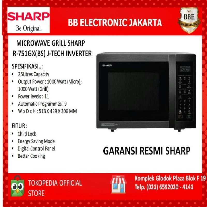 Promo Sharp Microweve Grill Oven R-751Gx(Bs) J-Tech Inverter Diskon 5% ...