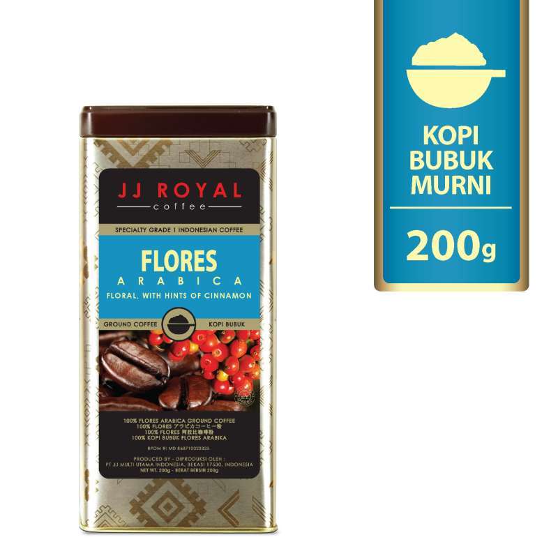 Promo JJ Royal Flores Arabica Ground Tin Kopi [200 gr] Diskon 13% di ...