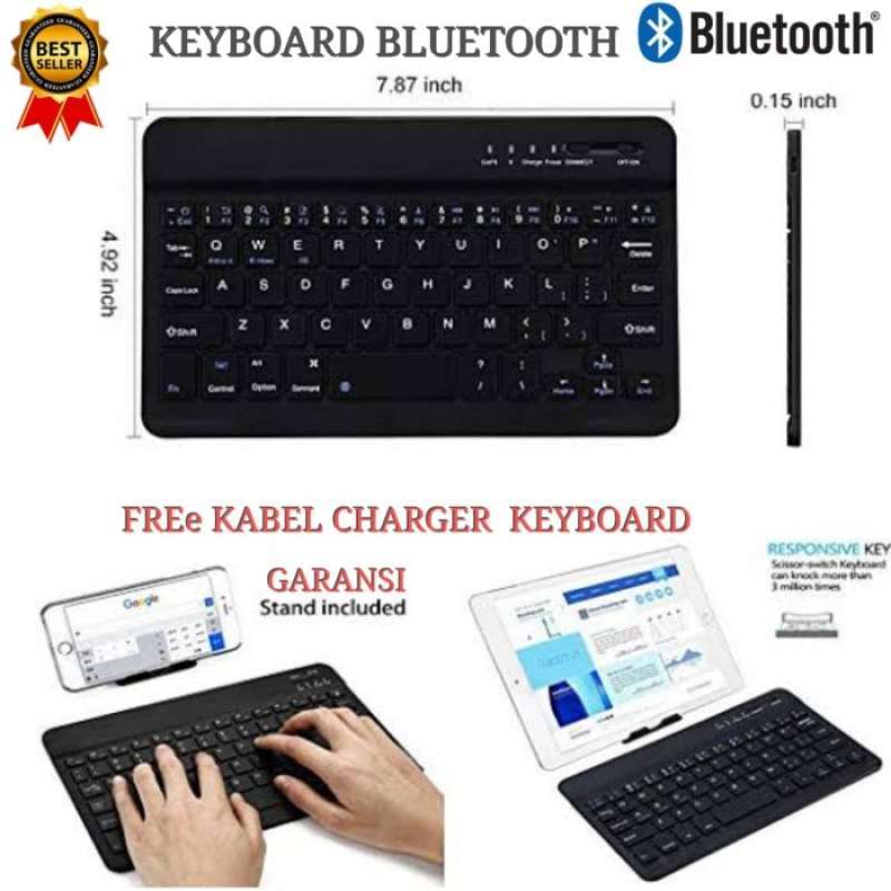 Jual WIRELESS KEYBOARD BLUETOOTH 3.0 SLIM THIN DESIGN FOR IOS ANDROID ...