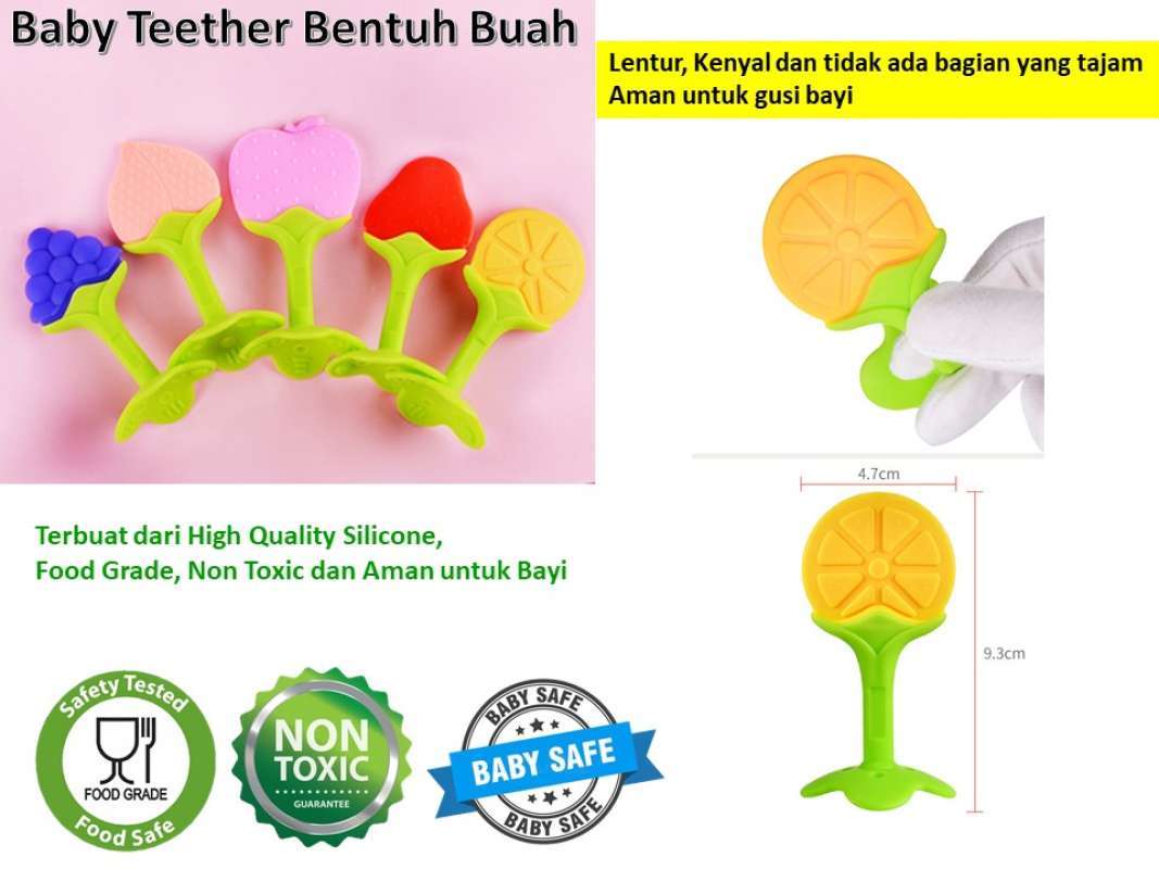 Promo Baby Teether Silicone Bentuk Buah buahan Diskon 17% di Seller ...